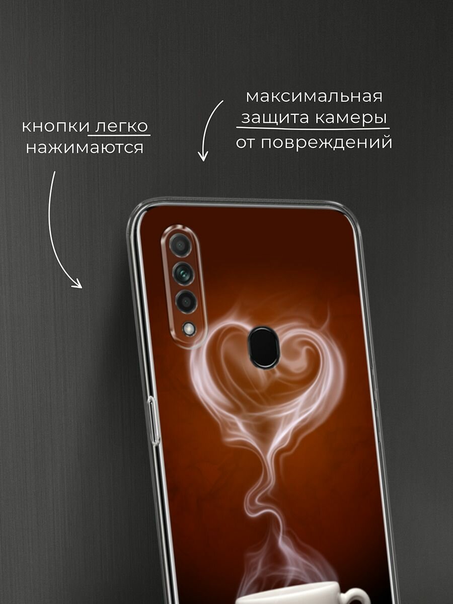 Силиконовый чехол на Oppo A31 / Оппо А31 с принтом "Кофейная любовь" — фото 1