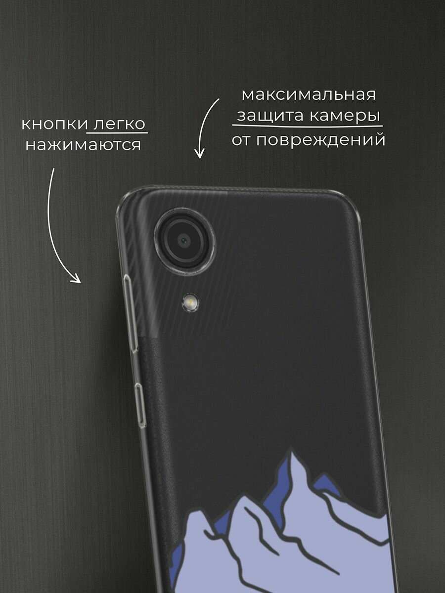Чехол на Samsung Galaxy A03 Core / Самсунг Галакси А03 Core с принтом "Гора", прозрачный — фото 1