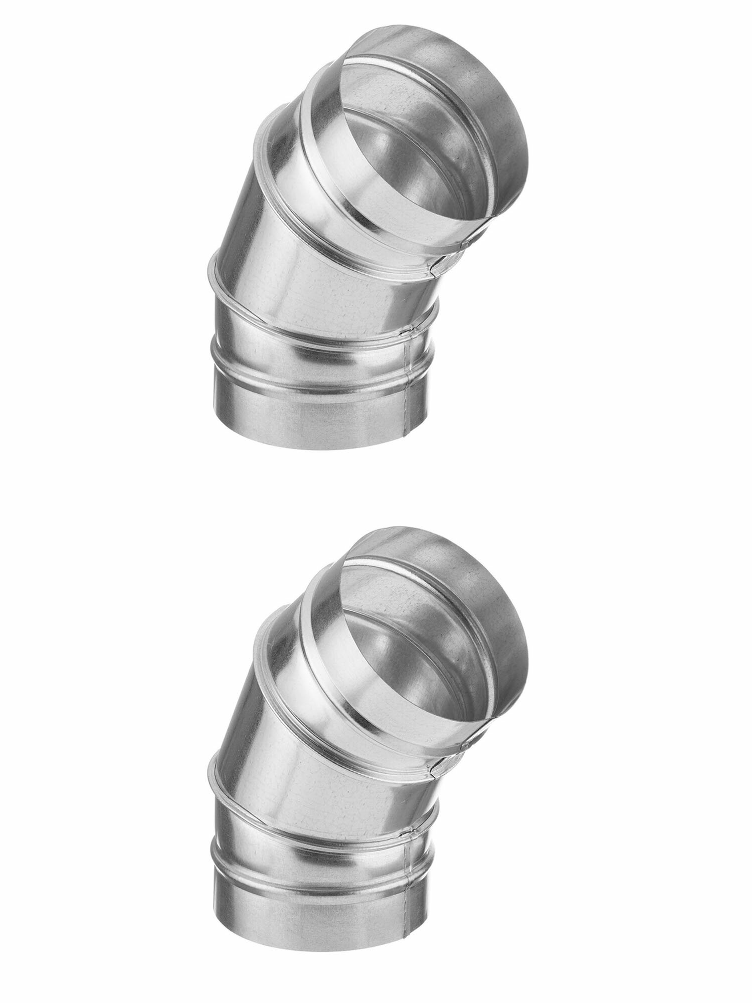 Отвод для круглых воздуховодов d100 мм на 45 град оцинкованный (2 шт.)