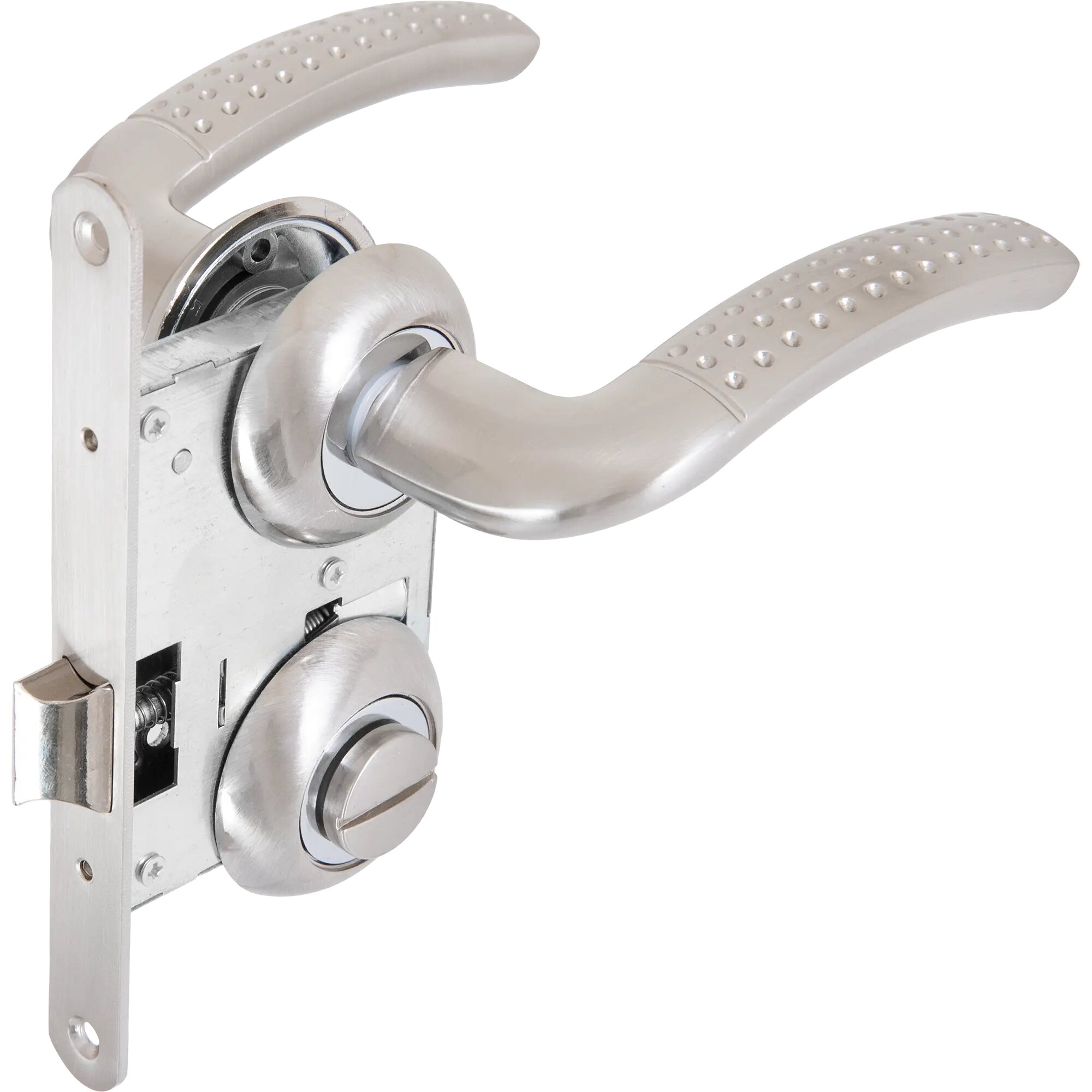 Дверные ручки 26 SN с запиранием комплект цвет никель для межкомнатных дверей