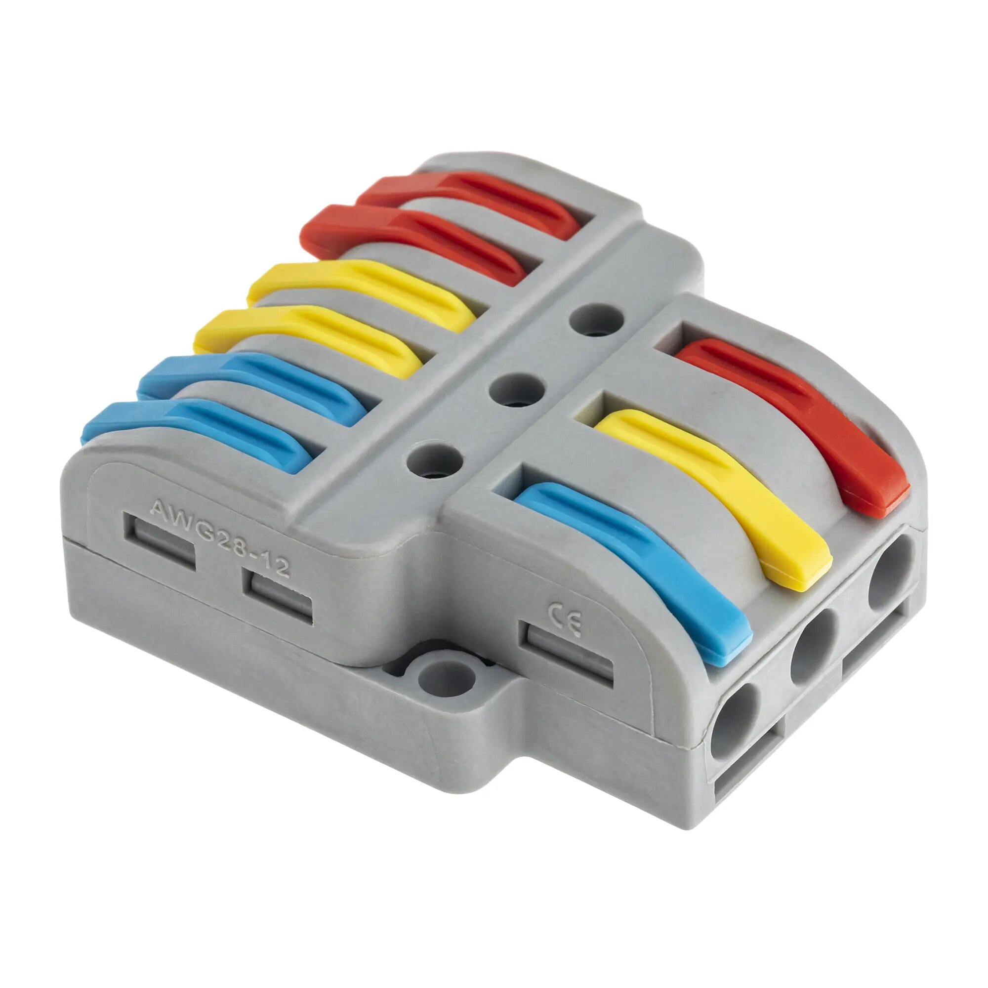 Duwi СМК-536 PRO клеммы разветвительные рычажковые 3x6-проводные 4 мм² серые 4 шт