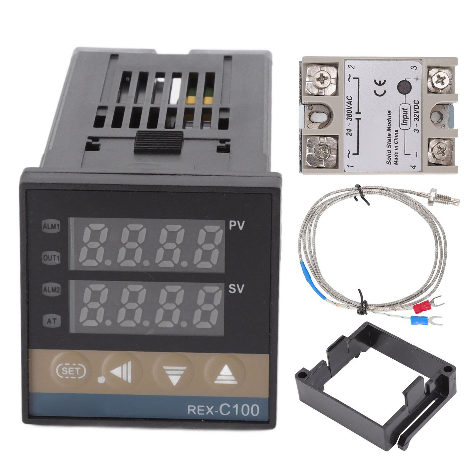 Digital PID Thermostat Temperature Controller Long 100V 240V and 3.3ft M6 Imperial K Type Thermocouple Relay Module 40A