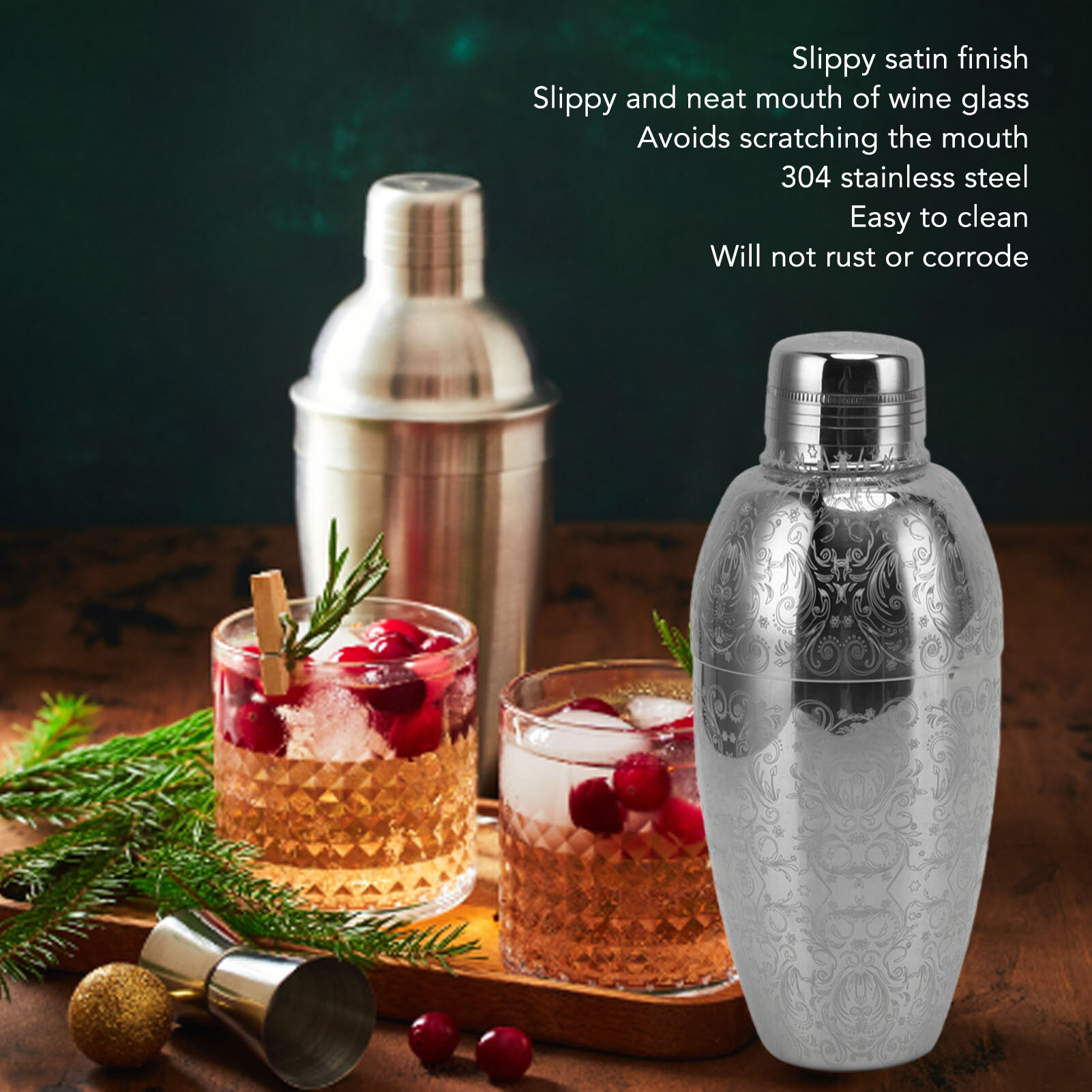 Коктейльный шейкер в американском стиле из нержавеющей стали 304, коктейльный барный миксер, шейкер для барных аксессуаров, гравировка