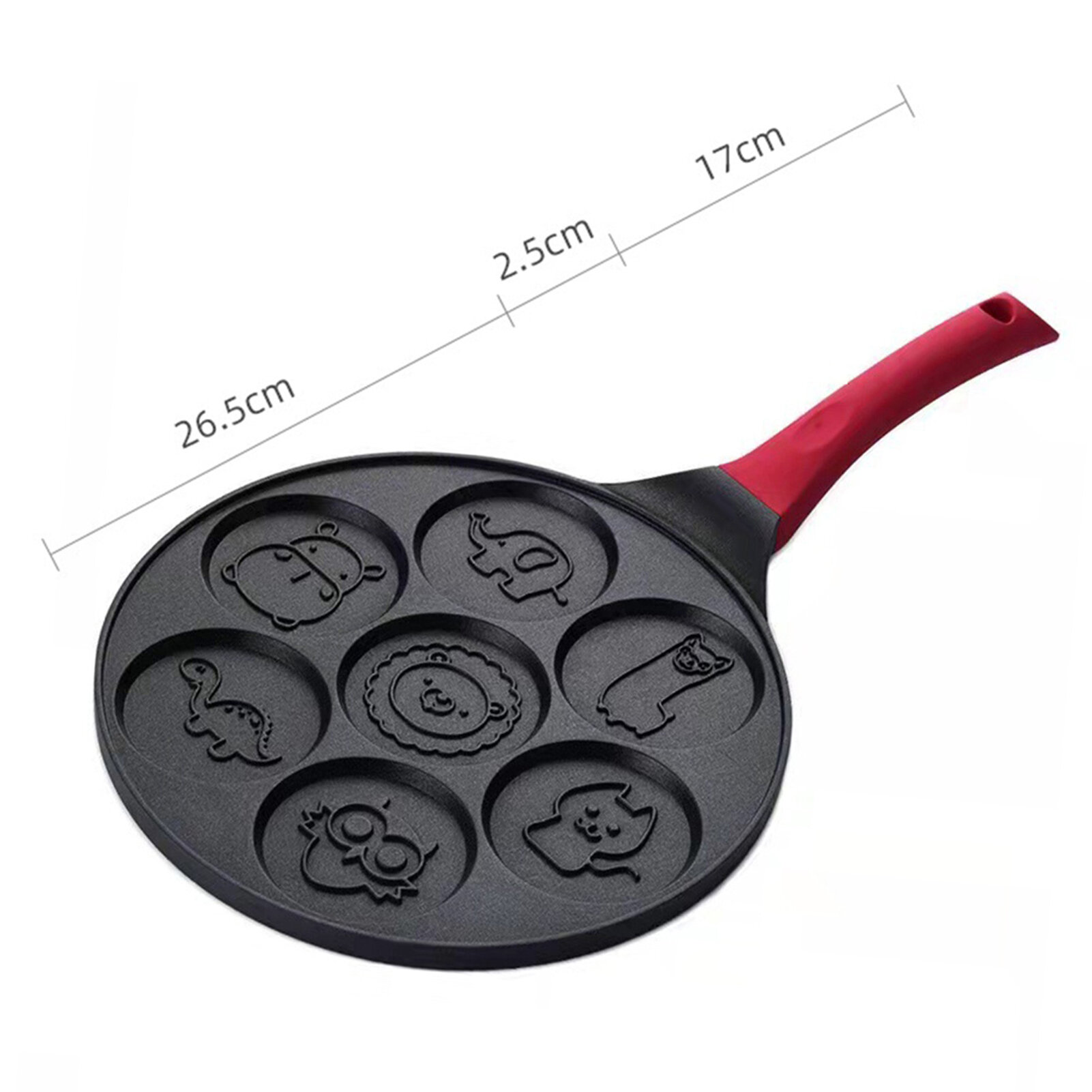 Сковорода для мини-блинов с 7 отверстиями и милыми узорами, антипригарные формы для блинов для детей, сковорода для жарки яиц, сковорода для приготовления яиц, сковорода для завтрака