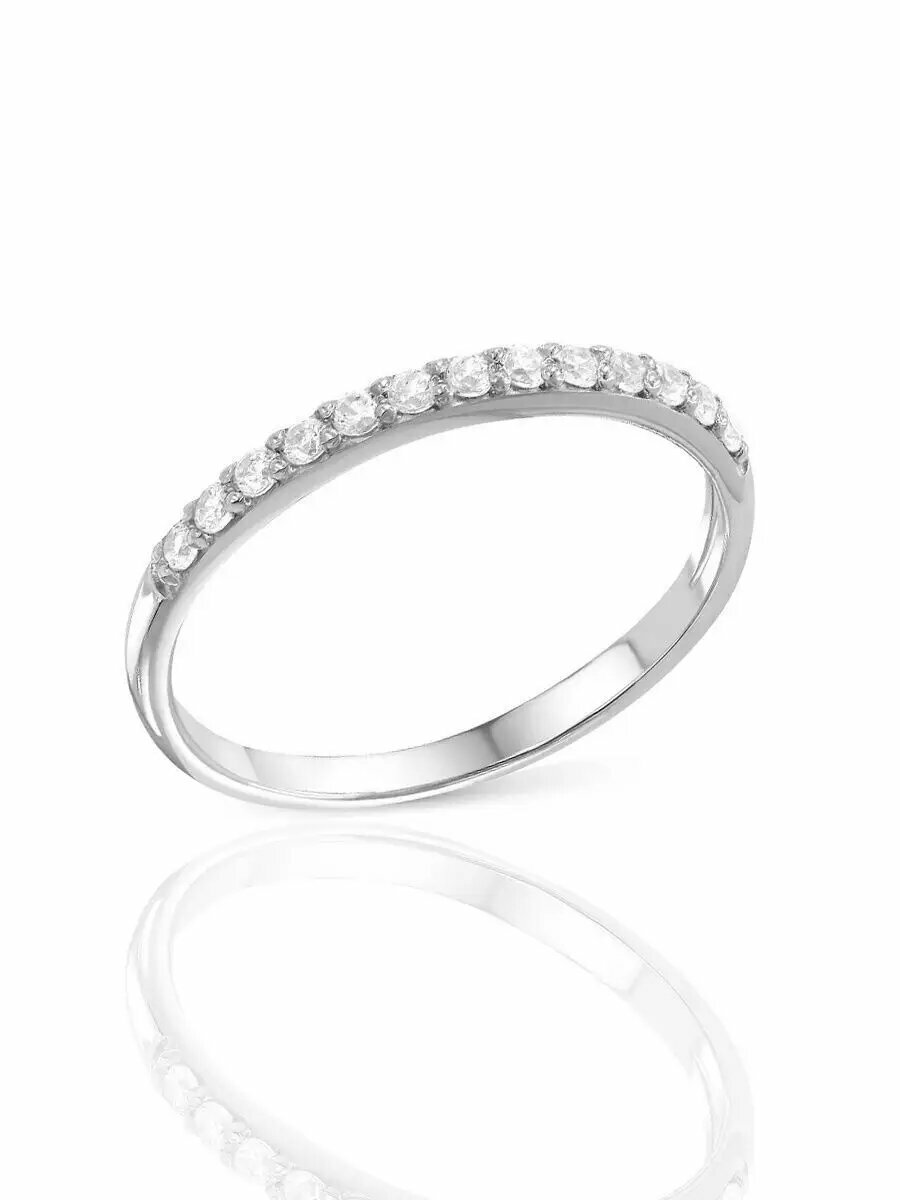 Кольцо дорожка, серебро, 925 проба, родирование, фианит