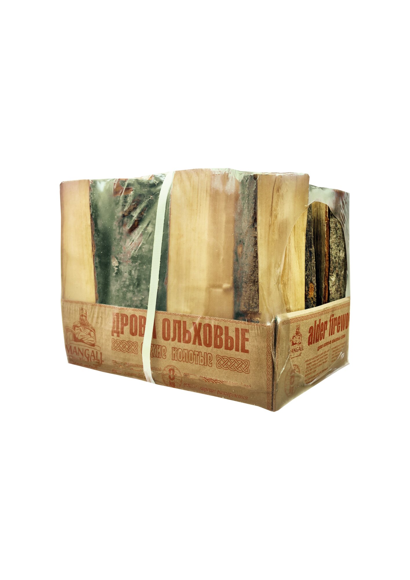 Дрова ольховые Селигер-Агро "Mangall", колотые, сухие, 8 кг, в коробке