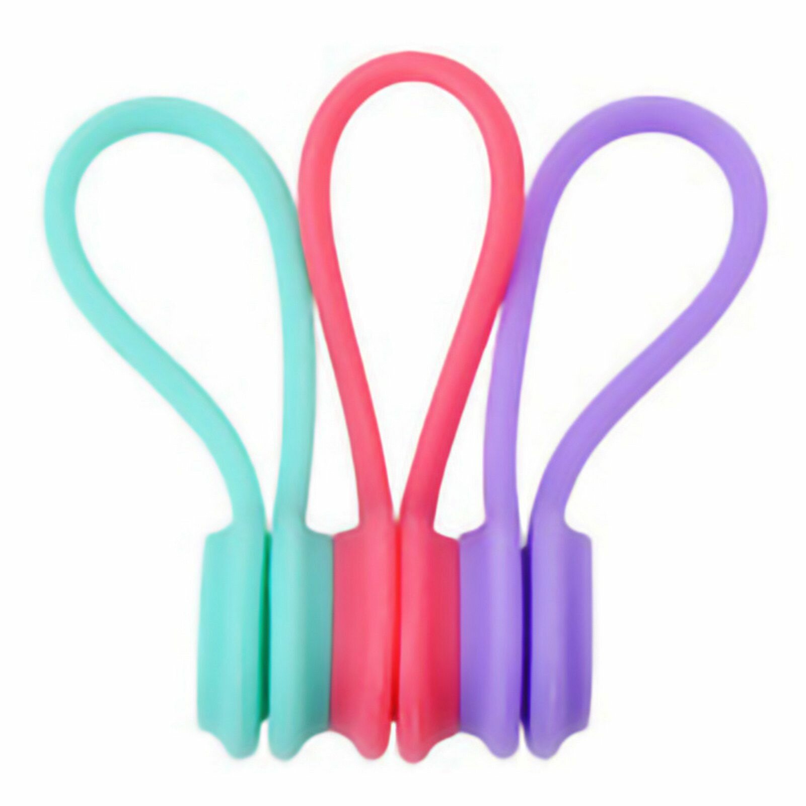 3шт. Портативный силиконовый держатель для кабеля наушников, зажим для домашнего офиса, фиолетовый, красный, синий