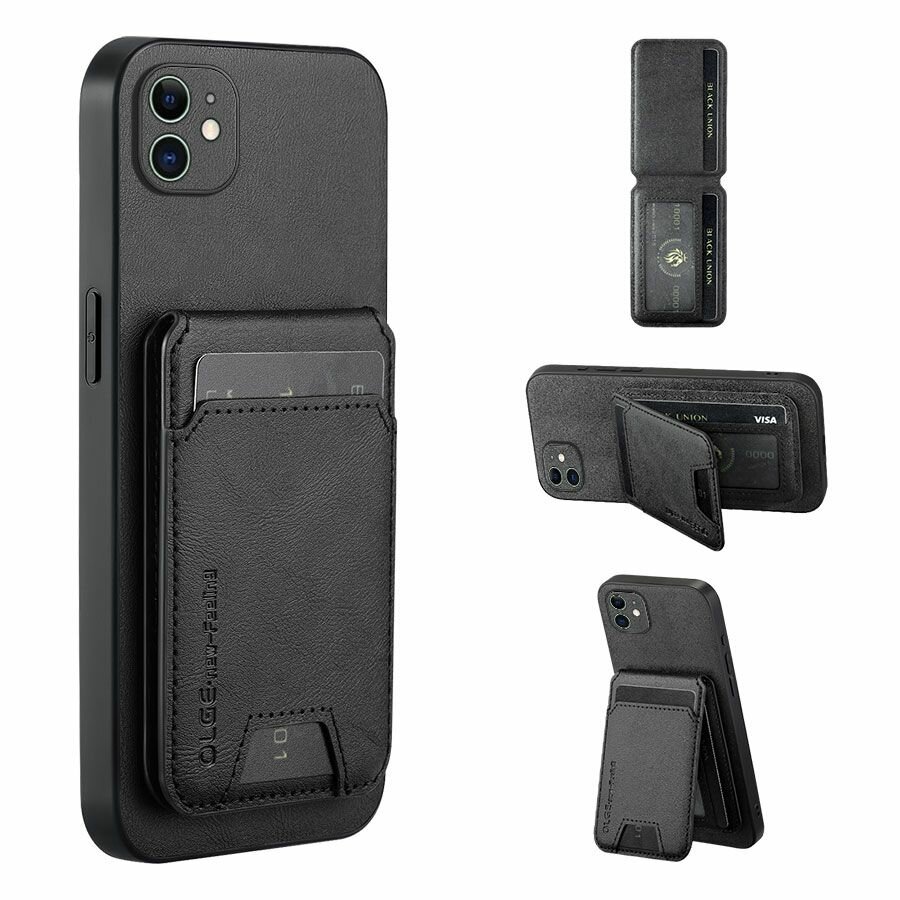 Картхолдер мужской на Apple iPhone 11 (Эпл Айфон 11) с MagSafe-Чехол бумажник