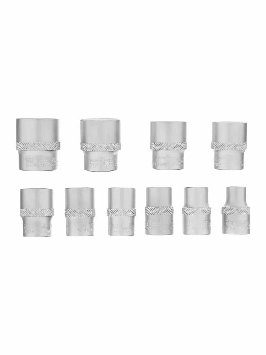 Набор торцевых головок, 8-19 мм, 3/8", 10 штук, 13607