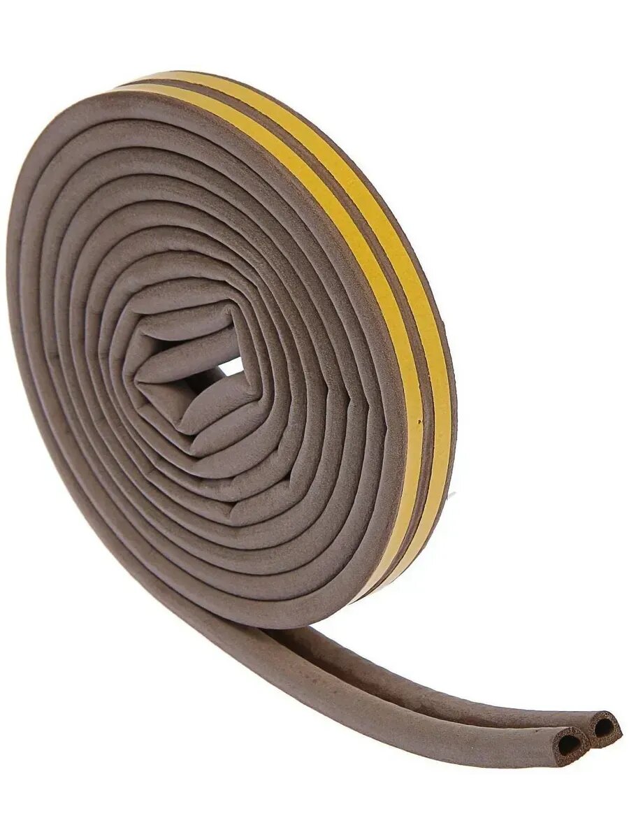 Уплотнитель для окон и дверей самоклеящийся 9х8 мм, 6 м