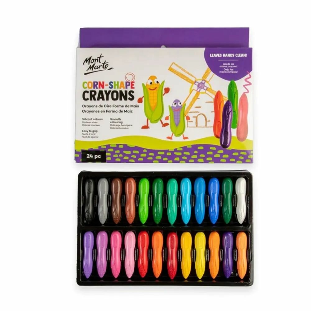 Восковые мелки "Кукуруза" Mont Marte, 24 шт в упаковке