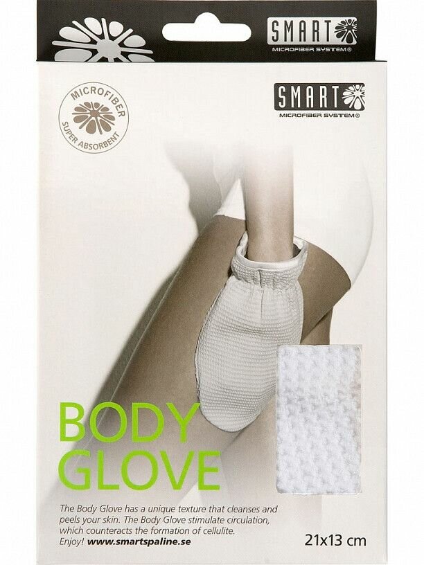 Массажная рукавица Smart Microfiber System, средняя жесткость, белая