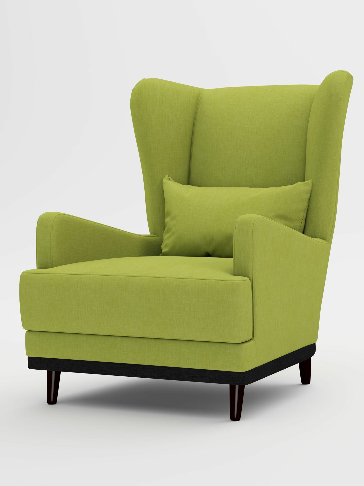 Кресло мягкое для дома, отдыха в гостиной Марсель от W&B, рогожка, цвет: зеленый