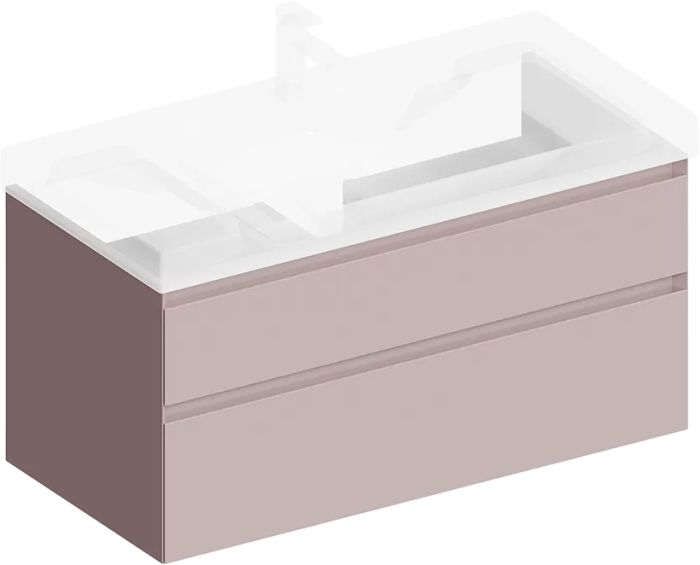 Тумба под раковину без столешницы KERAMA MARAZZI Cubo 100 подвесная, мальва матовая