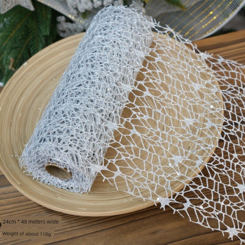 【Xinyou】Рождественская гирлянда из золотой и серебряной проволоки, сетка для украшения новогодней елки, материалы и