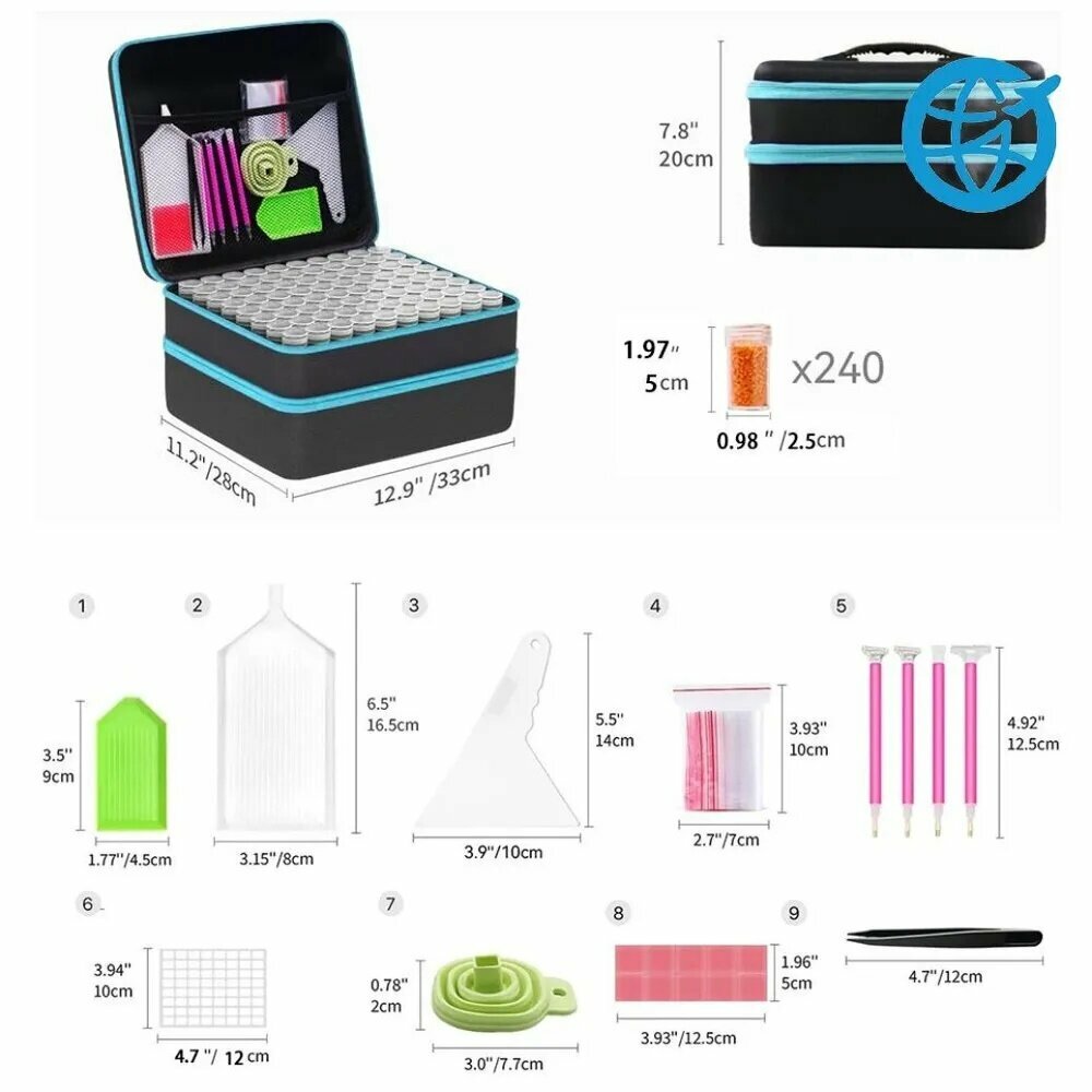 5D алмазная мозаика Коробка Хранения Алмазной Живописи 240 препоясок С набором инструментов