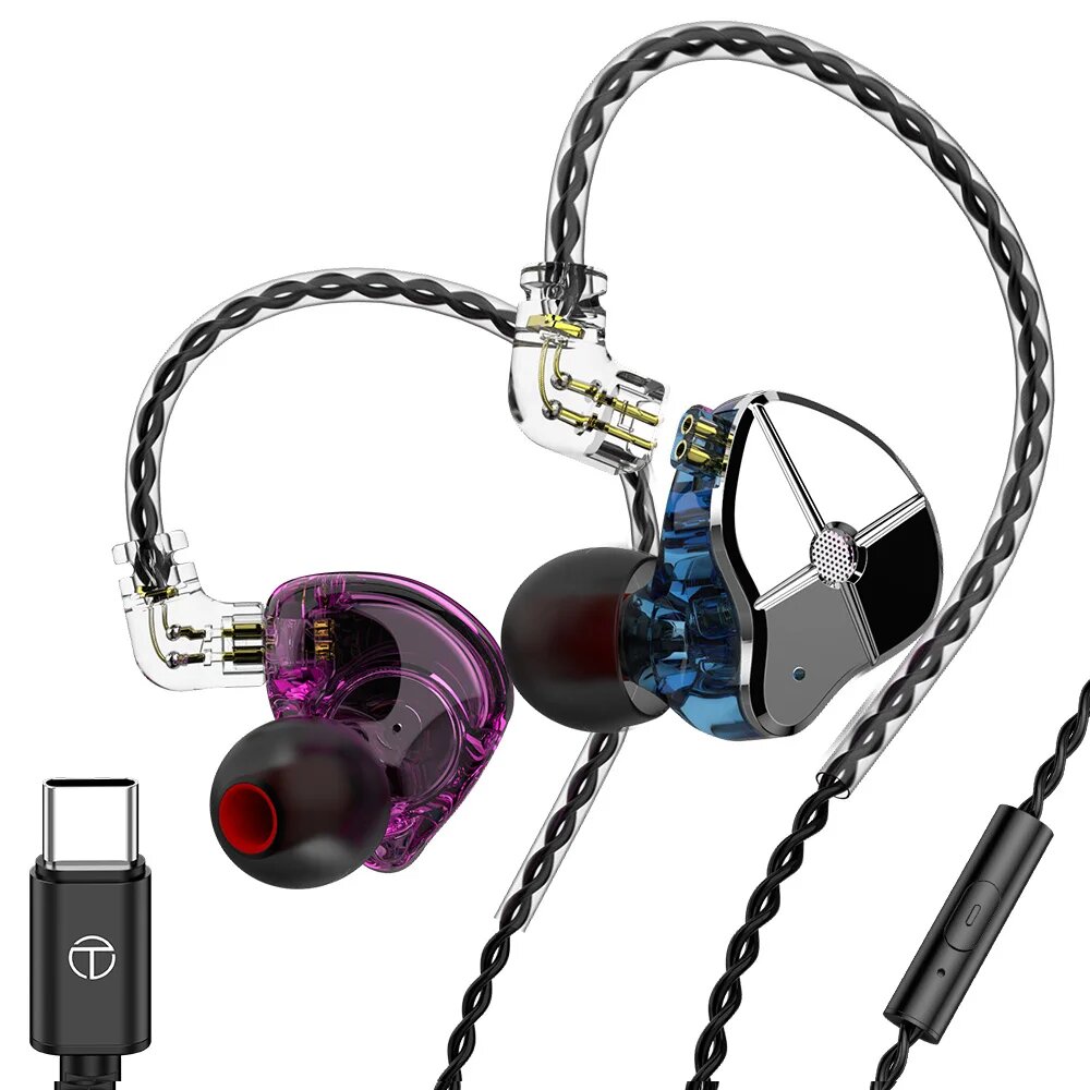 TRN ST1 1DD 1BA гибридные наушники p b mic type c