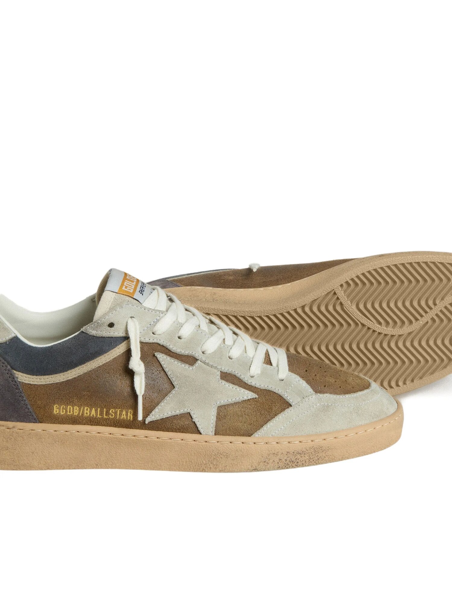 Кроссовки Golden Goose Ball Star, размер 46, коричневый/серый/оранжевый — фото 1