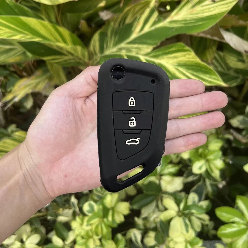 Силиконовый чехол для автомобильного ключа, универсальный 3-кнопочный VVDI2, проводной откидной ключ для Xhorse MINI, программатор ключей, аксессуары для ключей VVDI B black