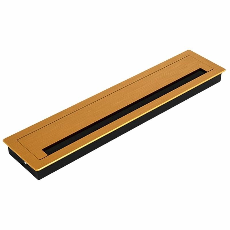 Кабель-канал (лючок) для стола, буферный, брашированное золото, 40x9 см