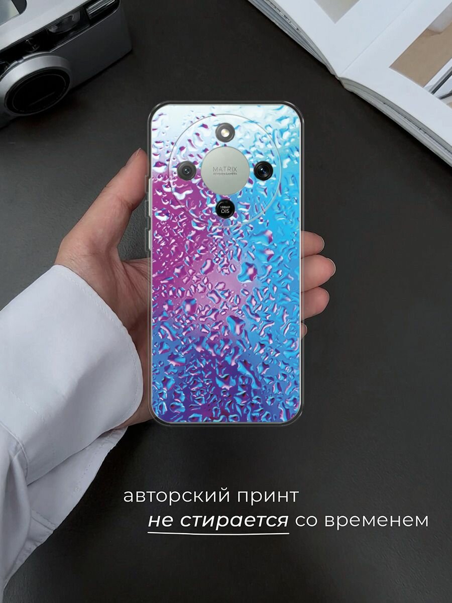 Силиконовый чехол на Honor X9d / Хонор X9d с принтом Капли на стекле — фото 1