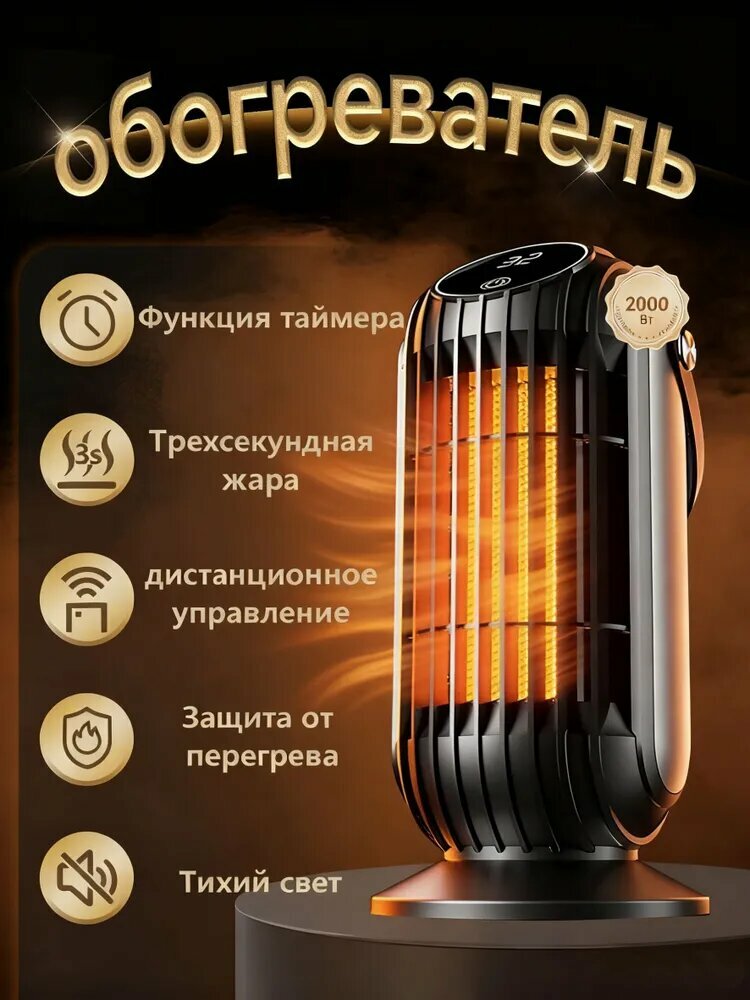 Обогреватель для дома, 3 режима нагрева + вентилятор обогреватель