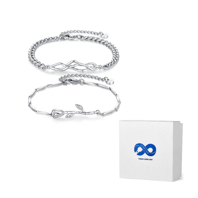 Браслеты унисекс Zeroline S925 Silver/Titanium Steel, OneSize EU