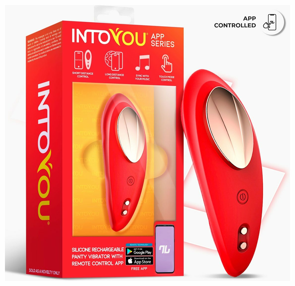 Красный интерактивный вибростимулятор в трусики Panty Vibrator Intoyou