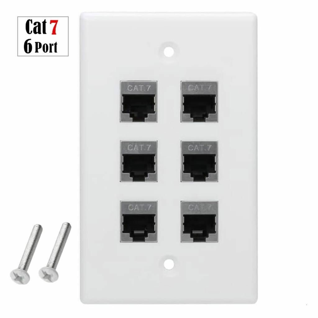 Комплект вилка-розетка,11,5 *7 см Американский стиль 1 6 портов тип 7 экранирующий модуль настенный штекер-6 портов-без кронштейна