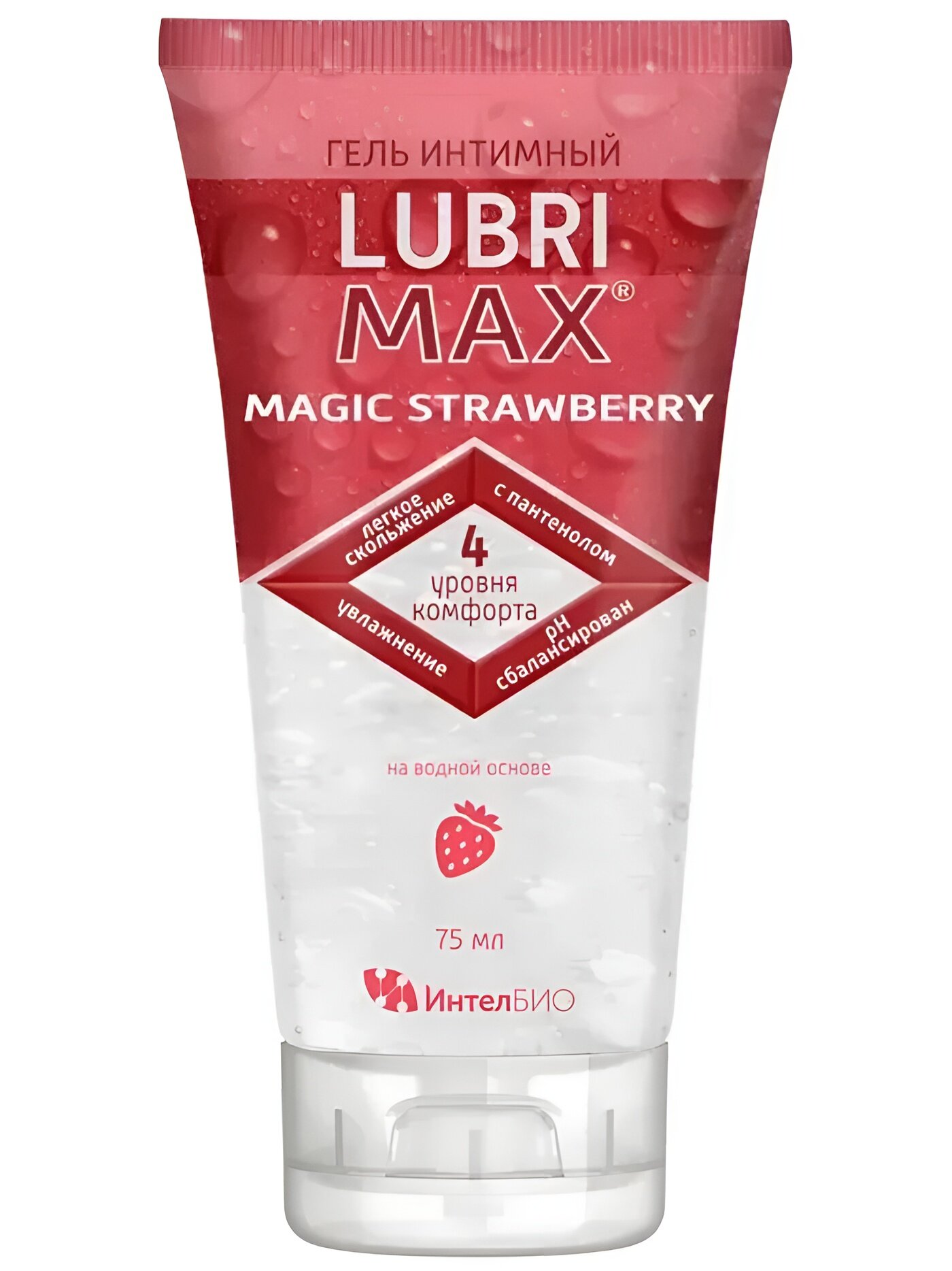 Интимная гель-смазка Lubrimax "Magic Strawberry", на водной основе, 75 мл
