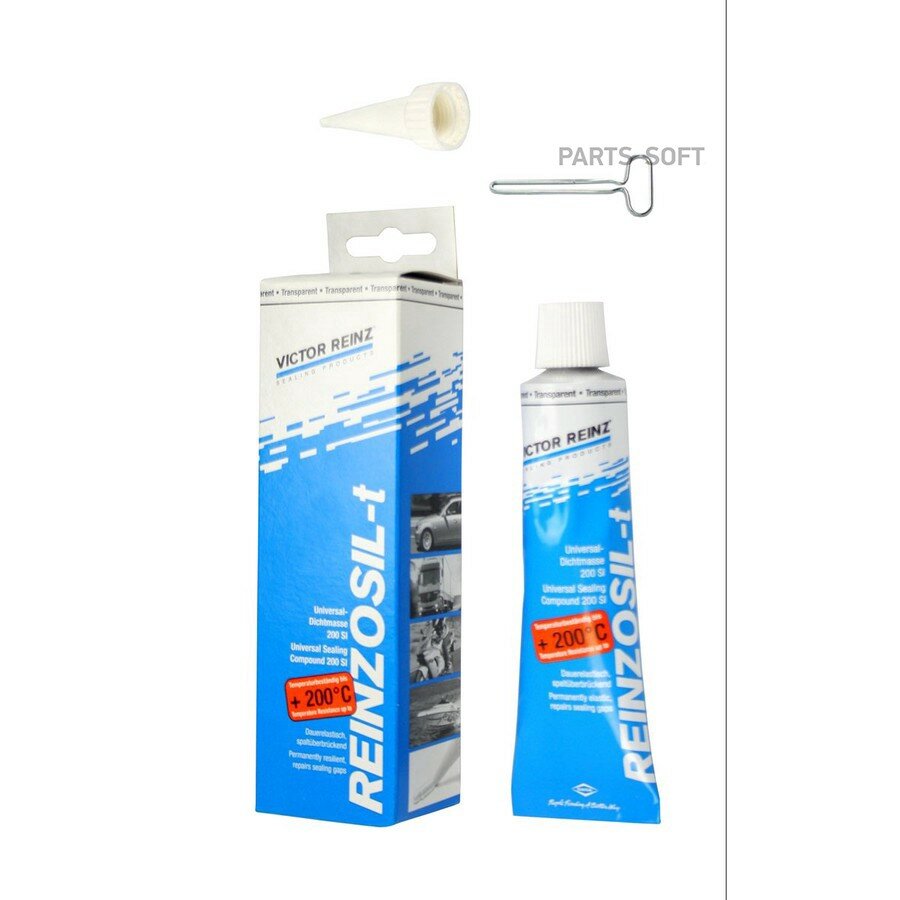 Герметик силикон прозрачный 70мл от 50 С до 200 С VICTOR REINZ 70-31453-00 | цена за 1 шт
