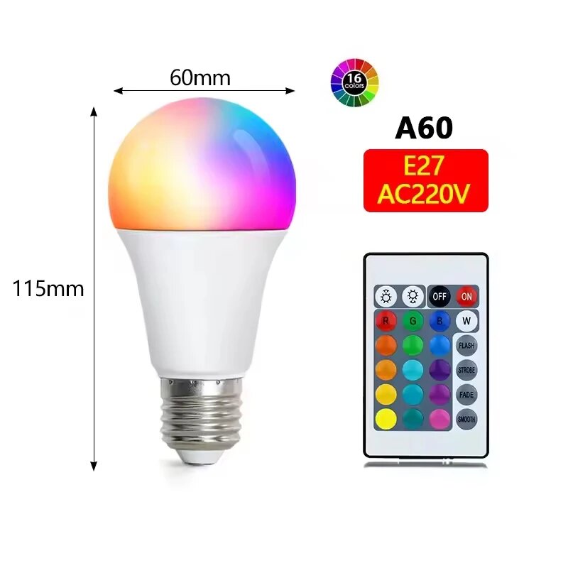 RGB Лампа 16 Цветов E27 other LED Multicolor Bulb