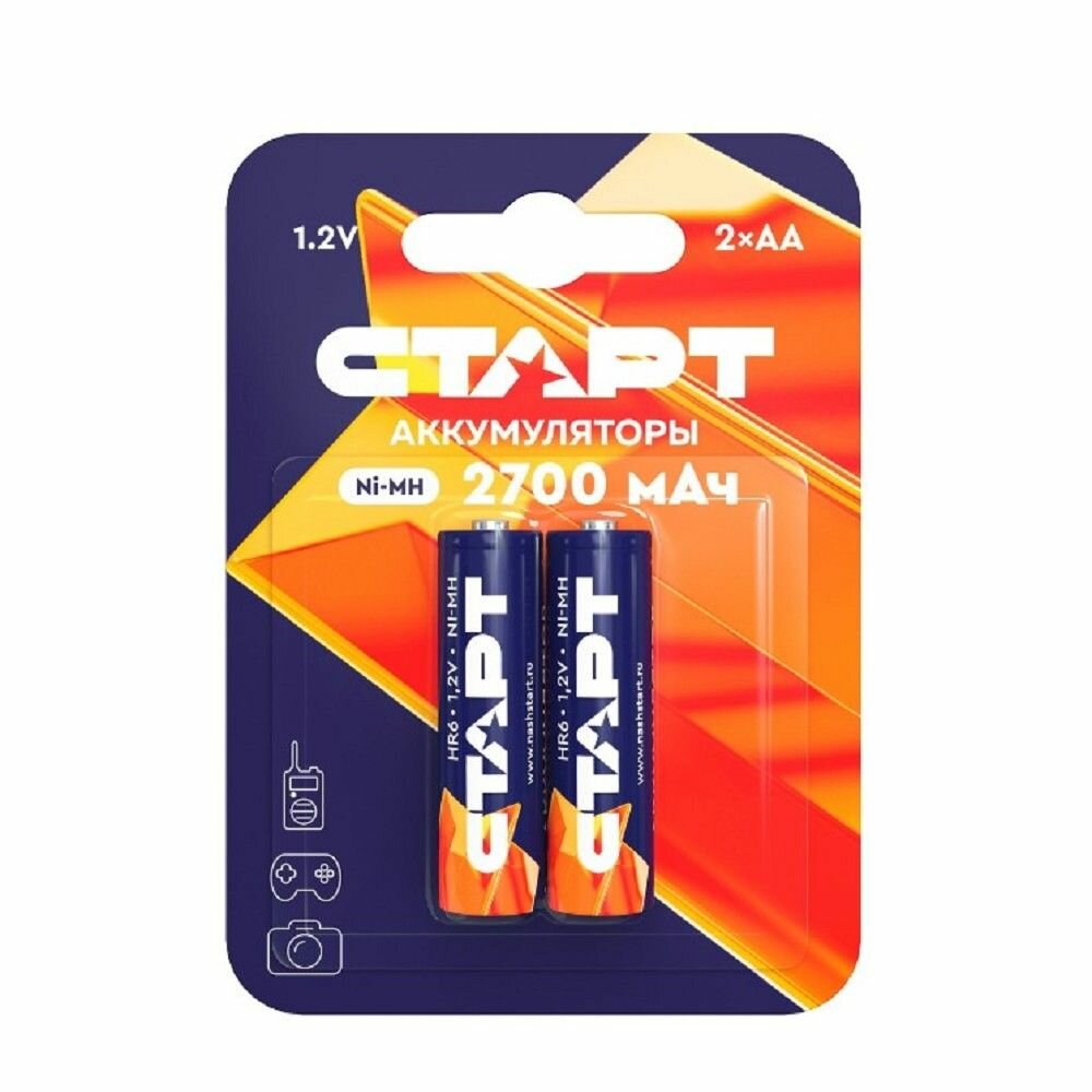 Старт HR6 AA 2700mAh Ni - MH BL2 24 384 2 шт. в уп - ке