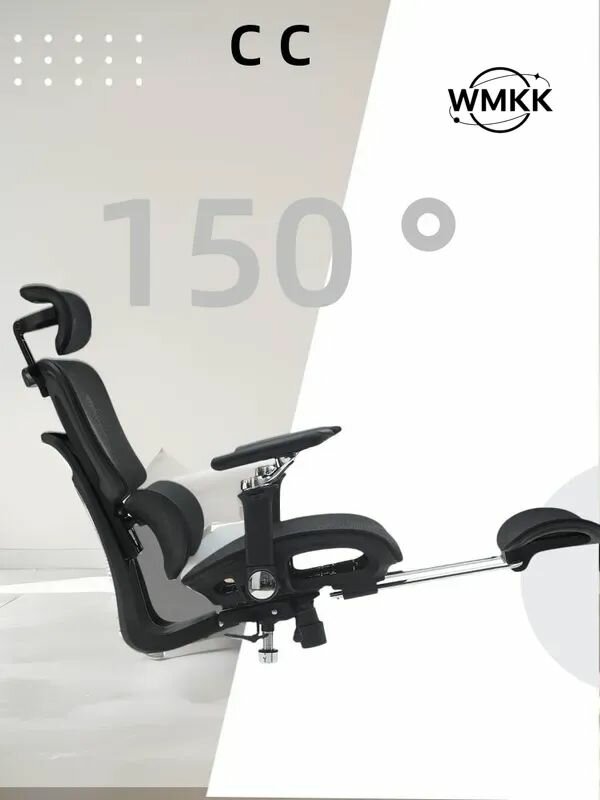 SIHOO Офисное кресло, Черный подлокотник в стиле 6D + полая специальная сетчатая подушка + ножки из алюминиевого сплава