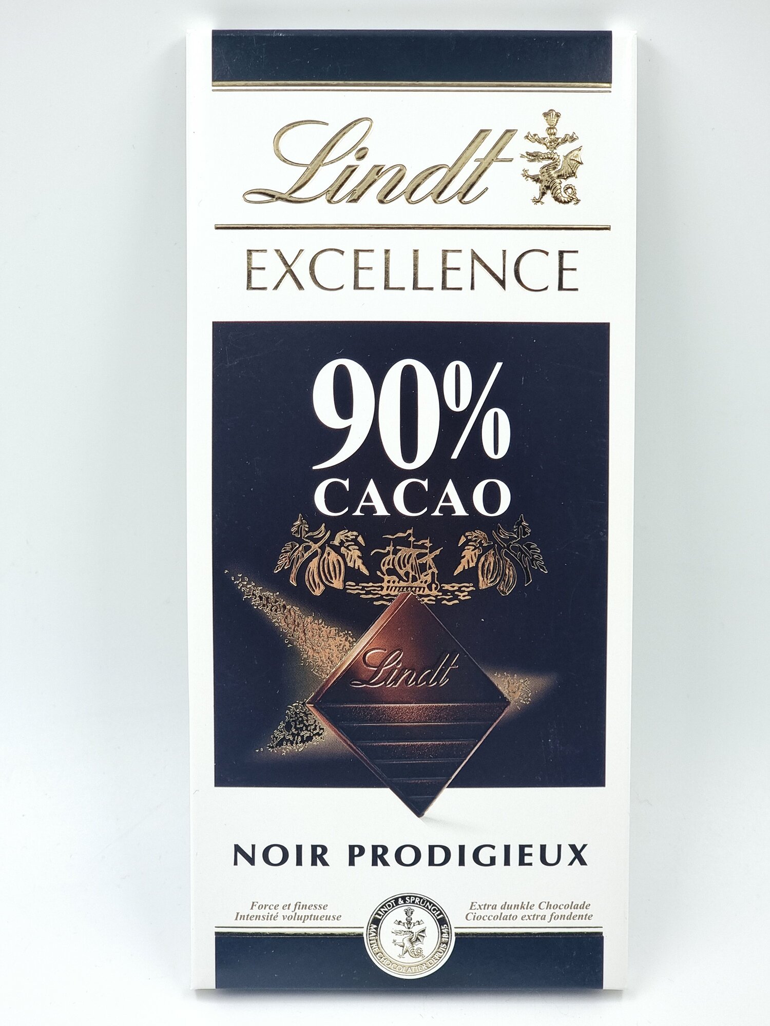 Lindt Excellence темный шоколад сожержание какао 90% , 100 г (Швеция)