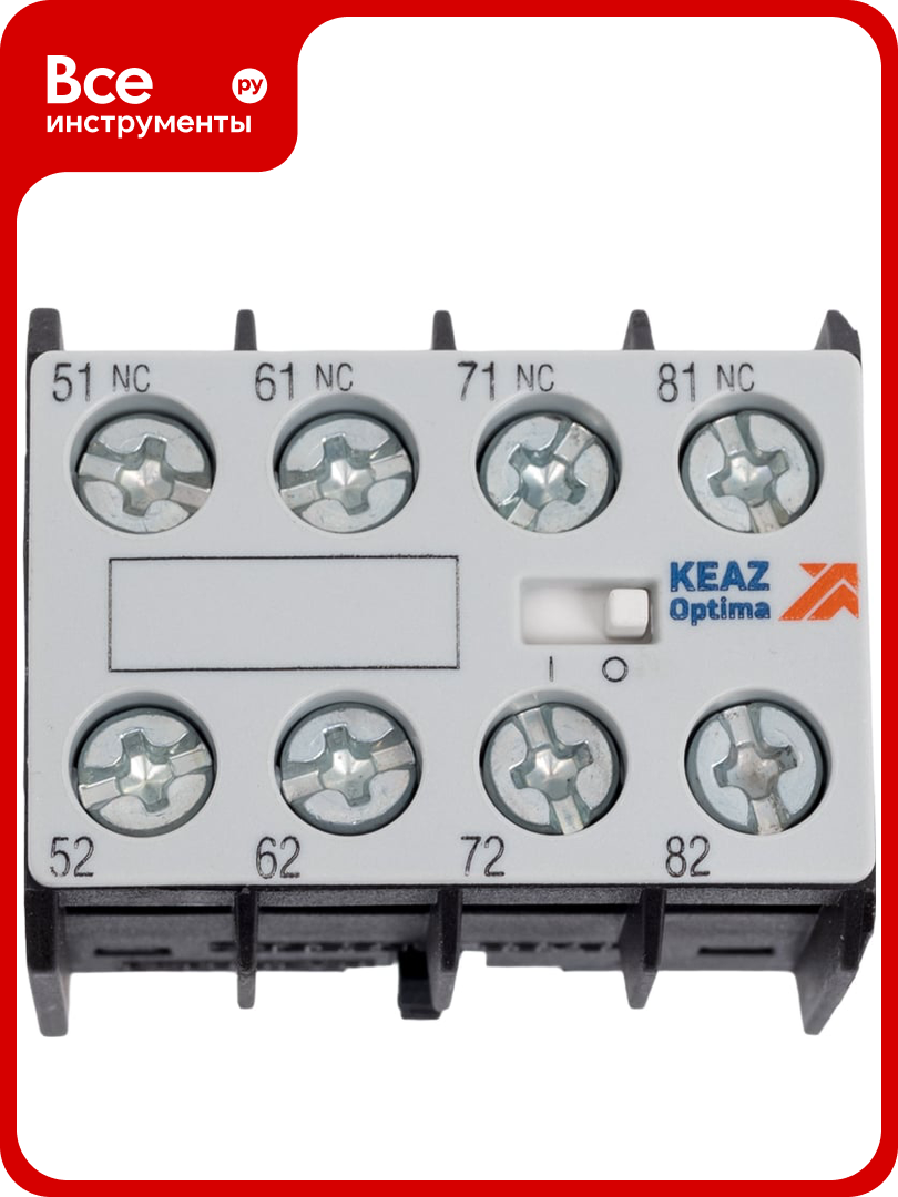 Блок контактный КЭАЗ OptiStart K-MX-1004 фронтальный 4НЗ для мини-контакторов M 335851, 690 В, надежное