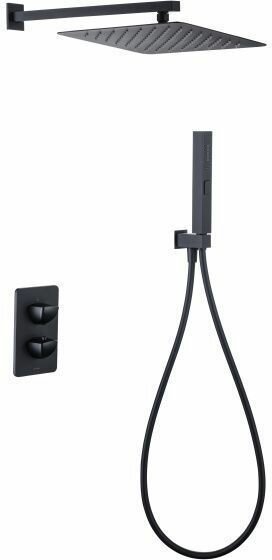 Душевой комплект Allen Brau Infinity 5. LO21ZO01FL6-VN31RE (с внутренней частью, 2 выхода) черный матовый