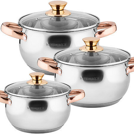 Набор кастрюль MAYER&BOCH, нержавеющая сталь, капсульное дно