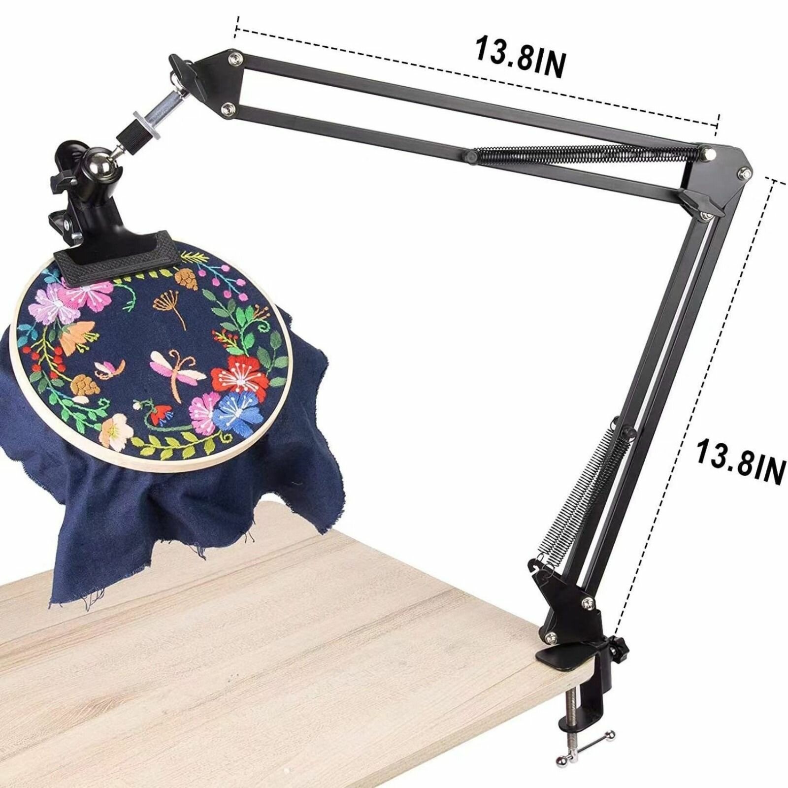 Станок для вышивки настольный с универсальным держателем для пялец и ку-снапов. Цвет чёрный.