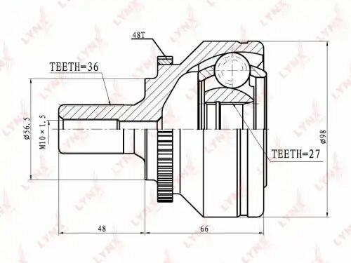 ШРУС наружный к-кт Volvo S60/S80/V70 2.0-2.4i/2.4-2.5D/TD 00>