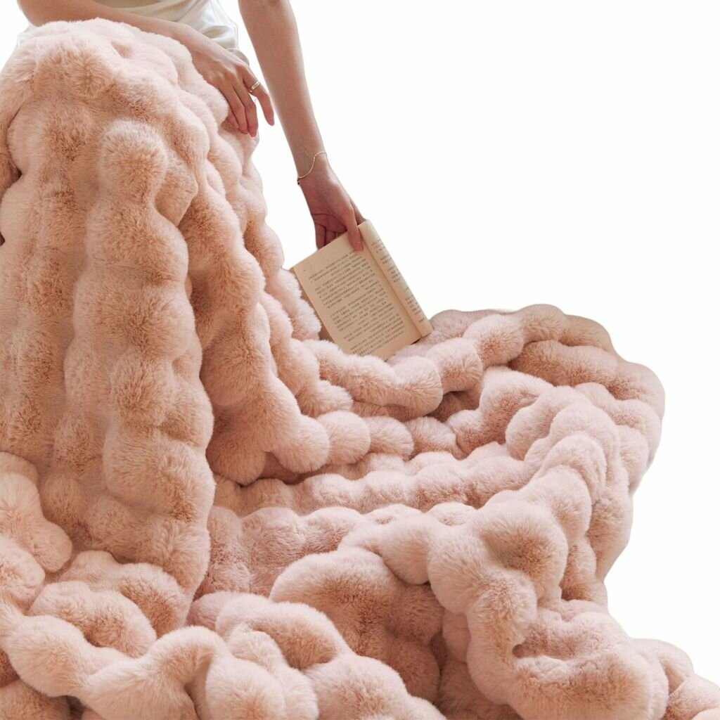 Теплое одеяло для дивана, Розовый