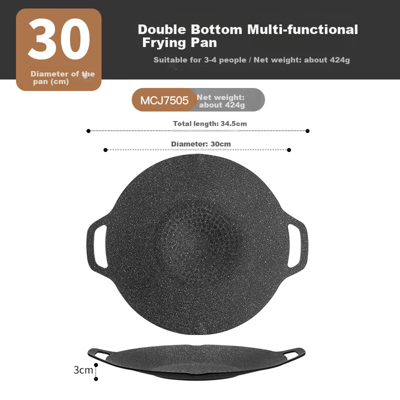 Maxcook Aluminum Alloy BBQ Grill Pan Barbecue Stove Teppanyaki Plate Griddle Camping Outdoor 30cm MCJ7505