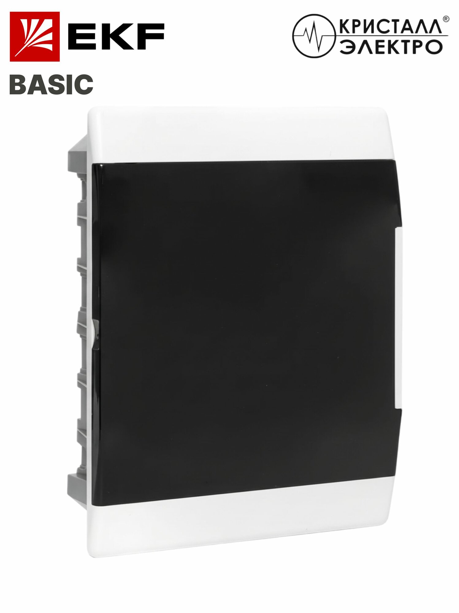 Щиток электрический 24мод встраиваемый белый чёрная дверь IP41 Basic EKF