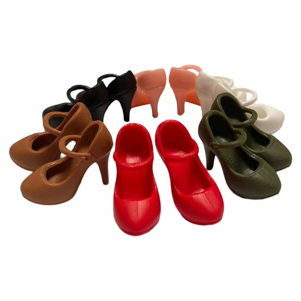 6 пар обувь для барби 6 цветов на высоком каблуке