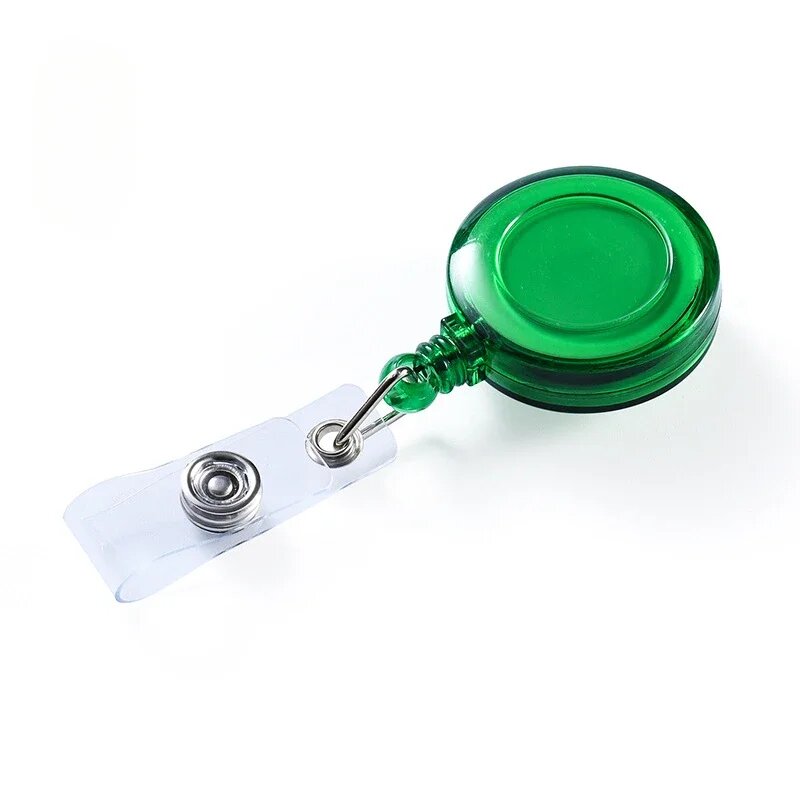 Прозрачный брелок-ретрактор для бейджа darkgreen badge reel