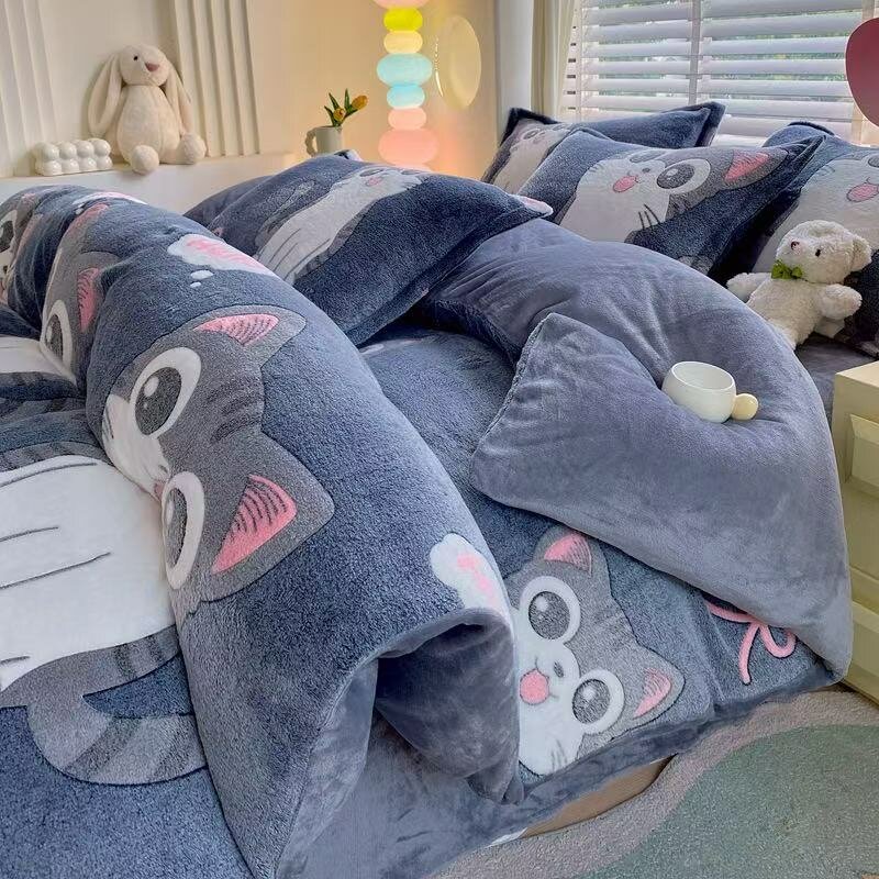 Толстый флисовый теплый фланелевой коралловый зимний пододеяльник, двусторонний бархатный комплект постельного белья, одинарный, двойной, королевский размер, пододеяльник, Yellow Flower, 1PC 200x230cm