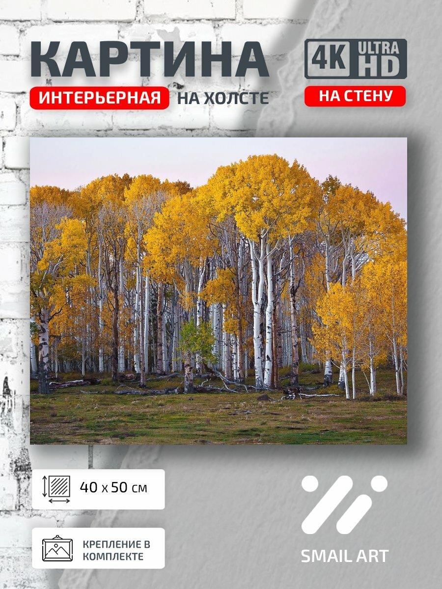 Картина на холсте интерьерная 40 на 50 на стену Желтые Landscape для спальни пейзаж декор