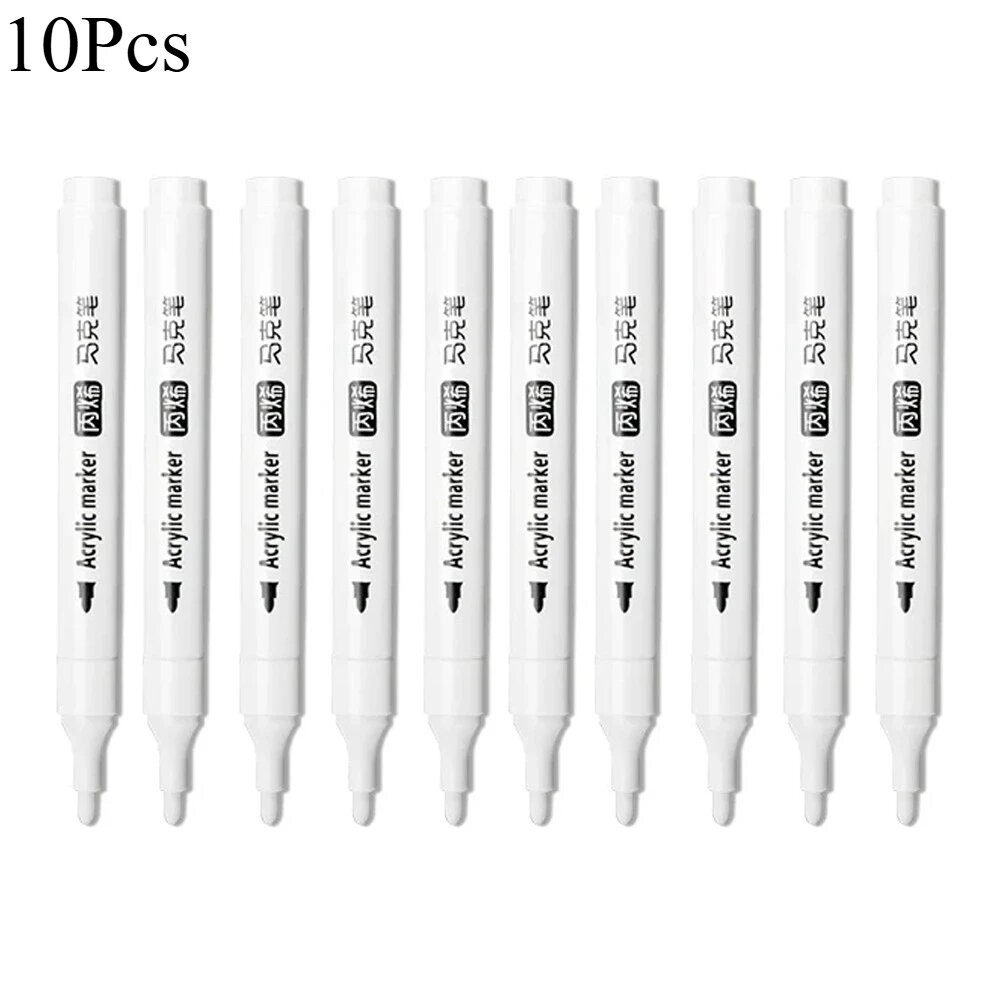 Белый перманентный акриловый маркер 10pcs