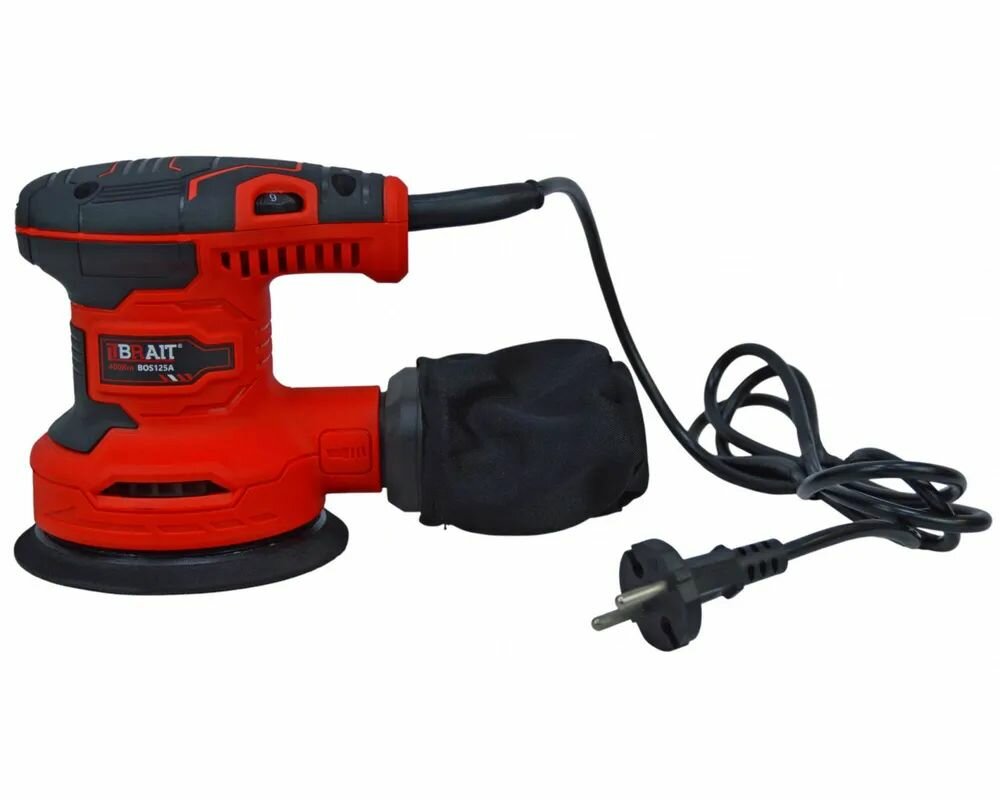 Шлифмашина BRAIT ЭШМ BOS125A (400Вт, d125мм, 14000об/мин, velcro) 1.8кг