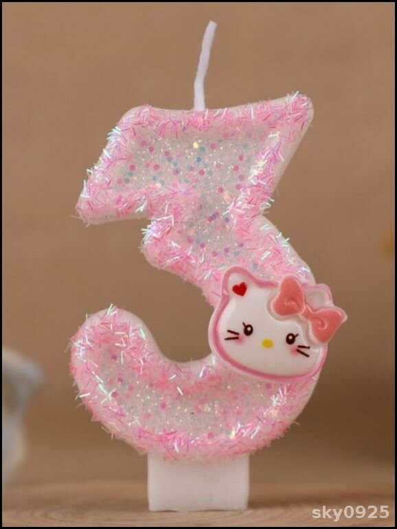 Эксклюзивная цифровая свеча Хелло Китти для торта, 1 шт